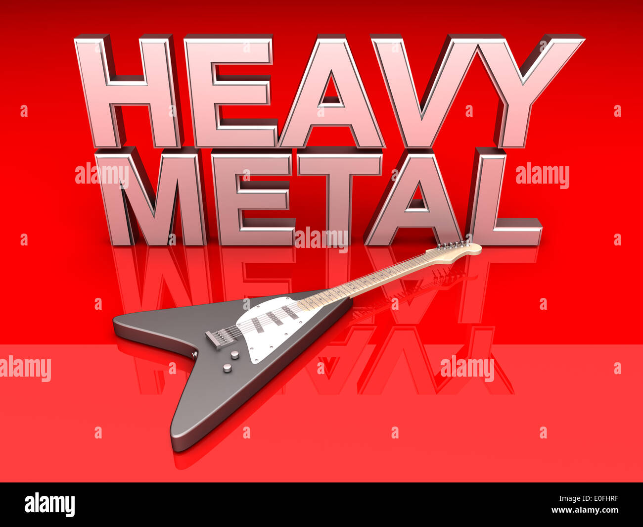 The word heavy metal with a generic guitar Stock Photo - Alamy