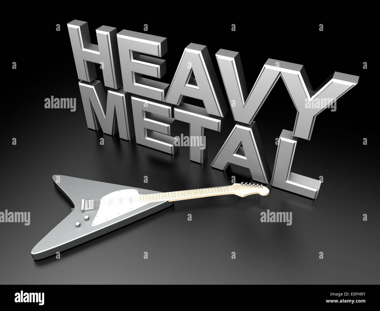 The word heavy metal with a generic guitar Stock Photo - Alamy