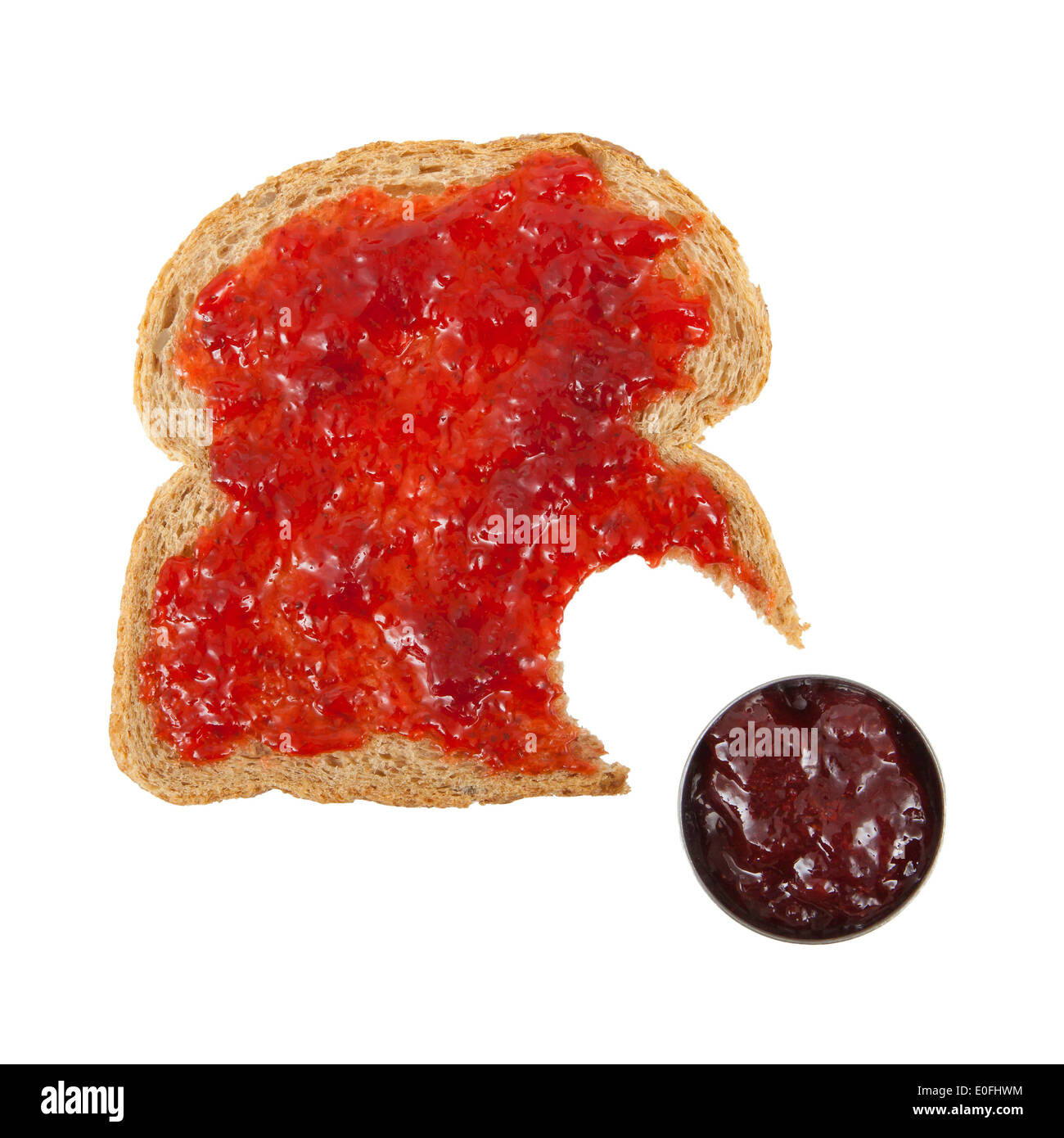 Slice of brown bread with jam isolated on white Stock Photo - Alamy