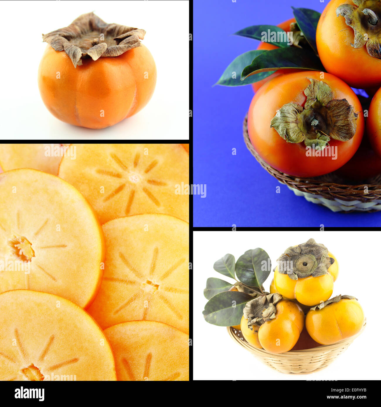 Healthy and organic food, Set of fresh persimmon Stock Photo - Alamy