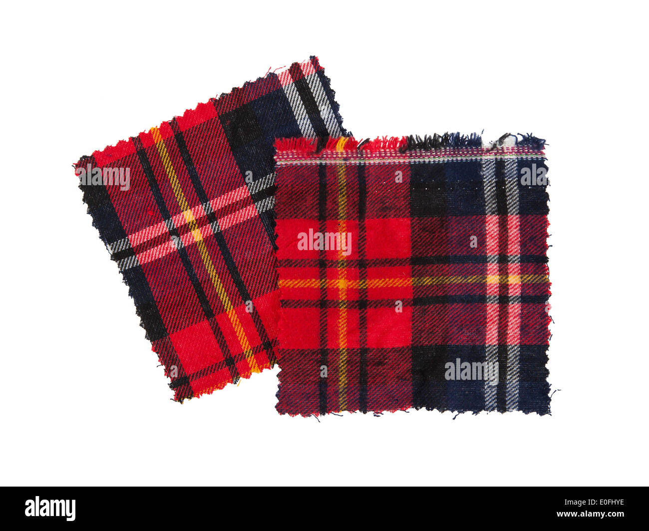 Small piece of the bright scottish checked fabric Stock Photo - Alamy