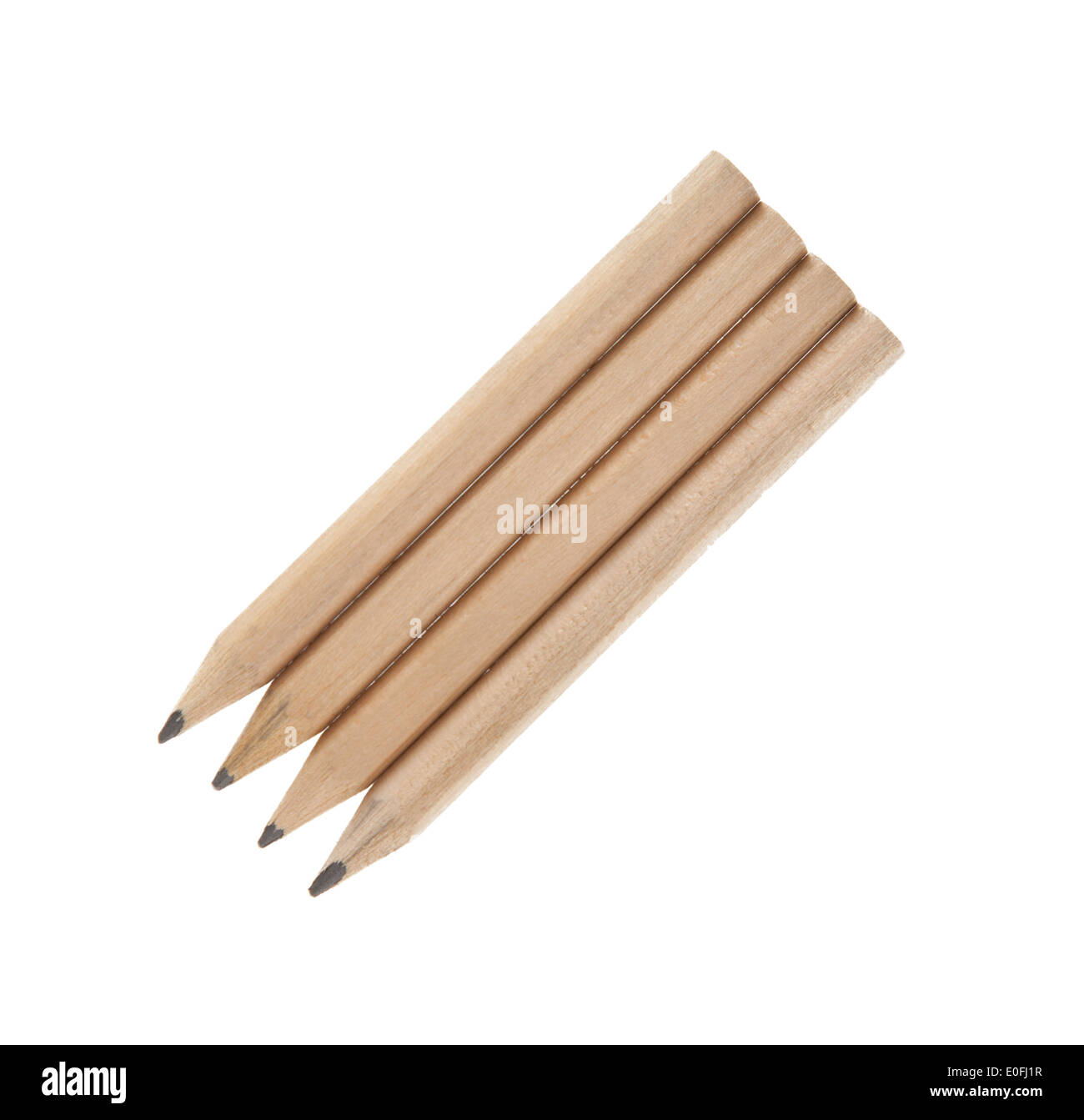 Four short pencils isolated on a white background Stock Photo - Alamy