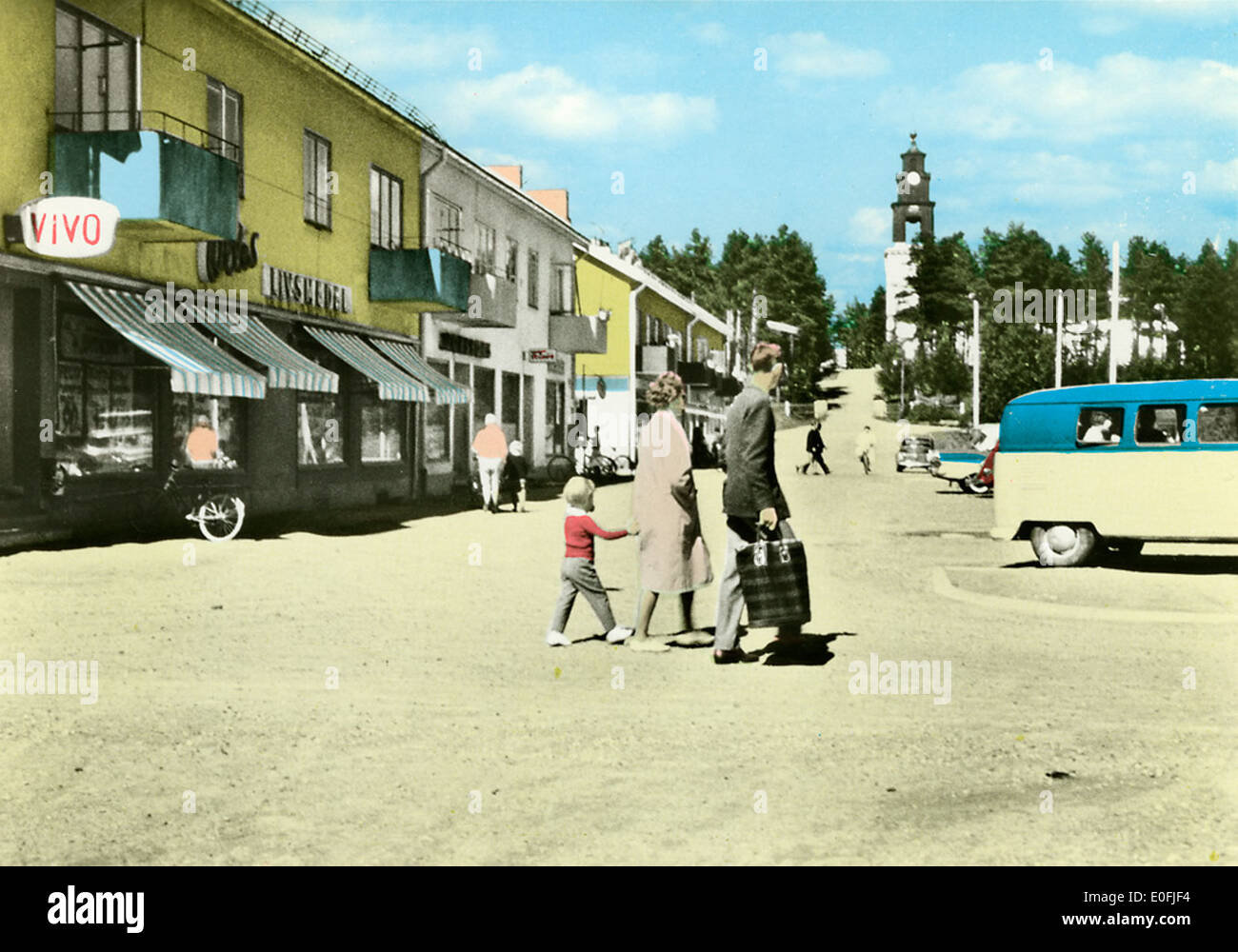 A photograph of a family in Sele, Lapland, Sweden, showcasing ...