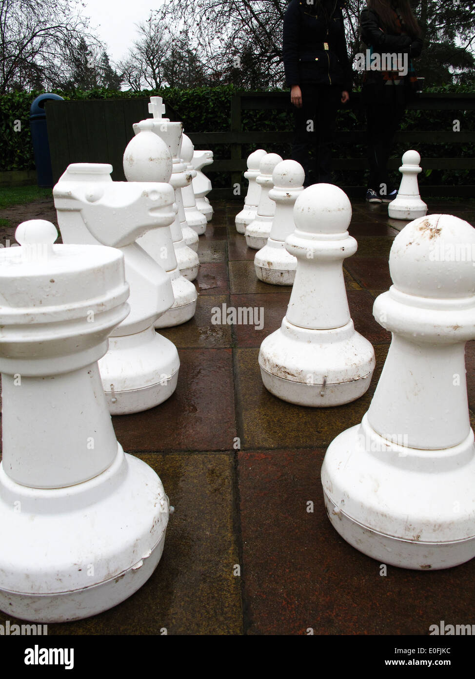 Giant outdoor chess set pieces Stock Photo - Alamy