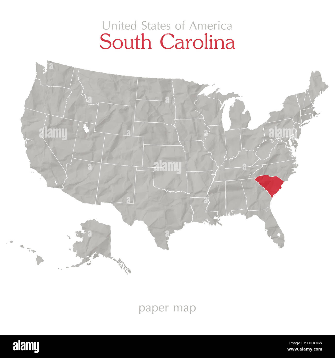 United States of America map and South Carolina state territory on ...