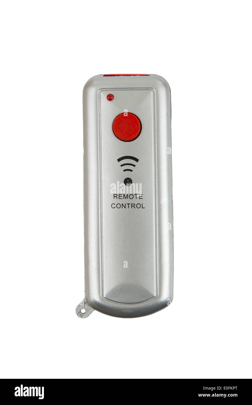 One button remote control isolated on a white background Stock Photo ...