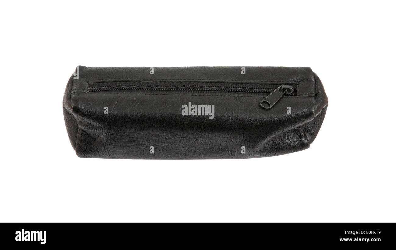 Black pencil case isolated on white background Stock Photo - Alamy