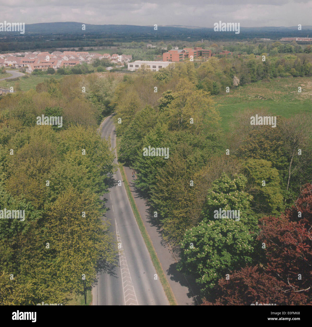 An elevated view of the UL campus taken from a cherry picker in May ...