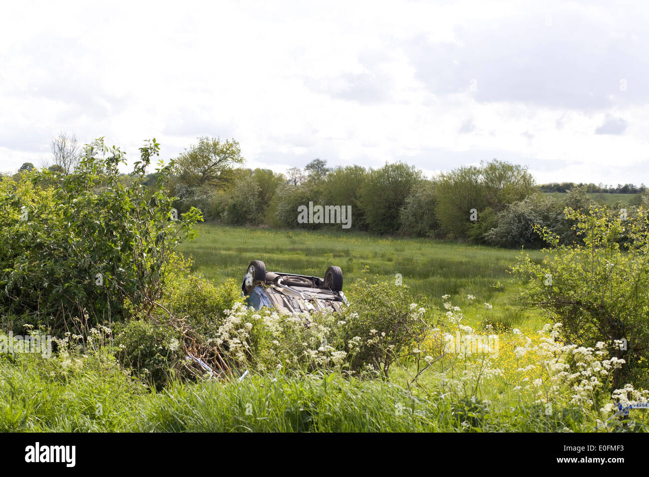 Car rolled off hi-res stock photography and images - Alamy