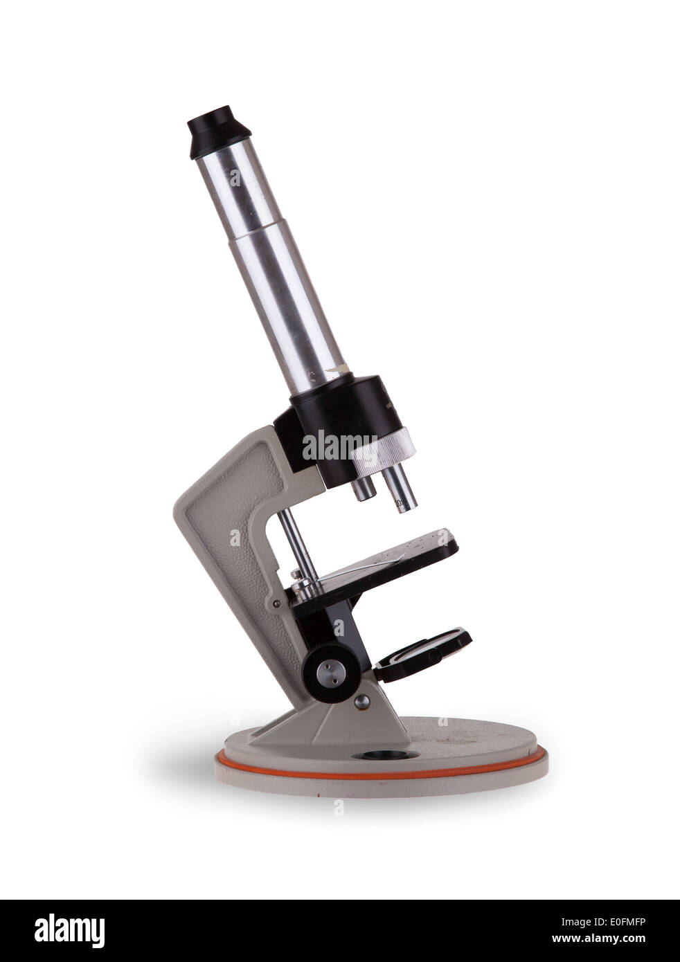 Old microscope isolated on a white background Stock Photo - Alamy