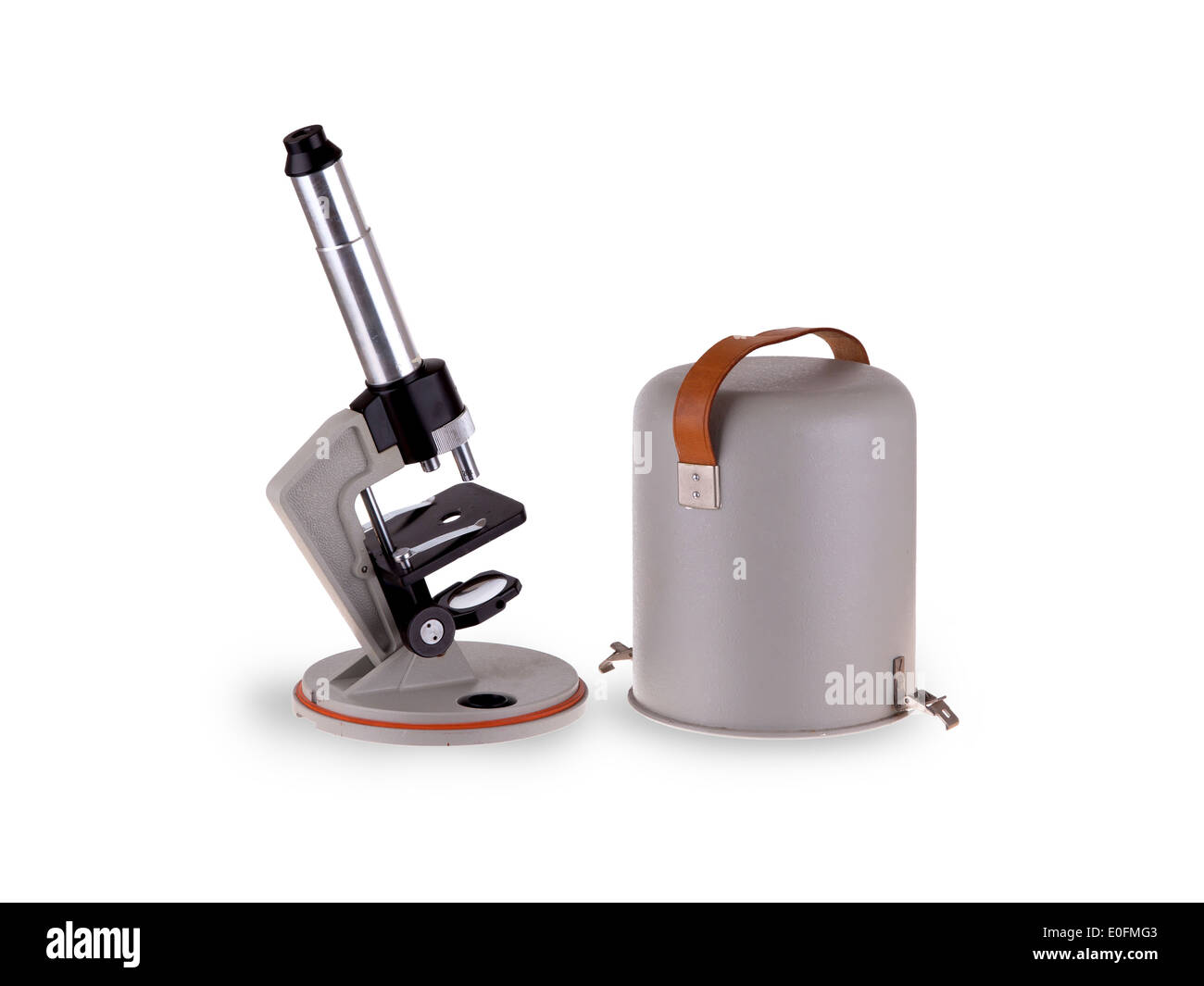 Old microscope isolated on a white background Stock Photo - Alamy