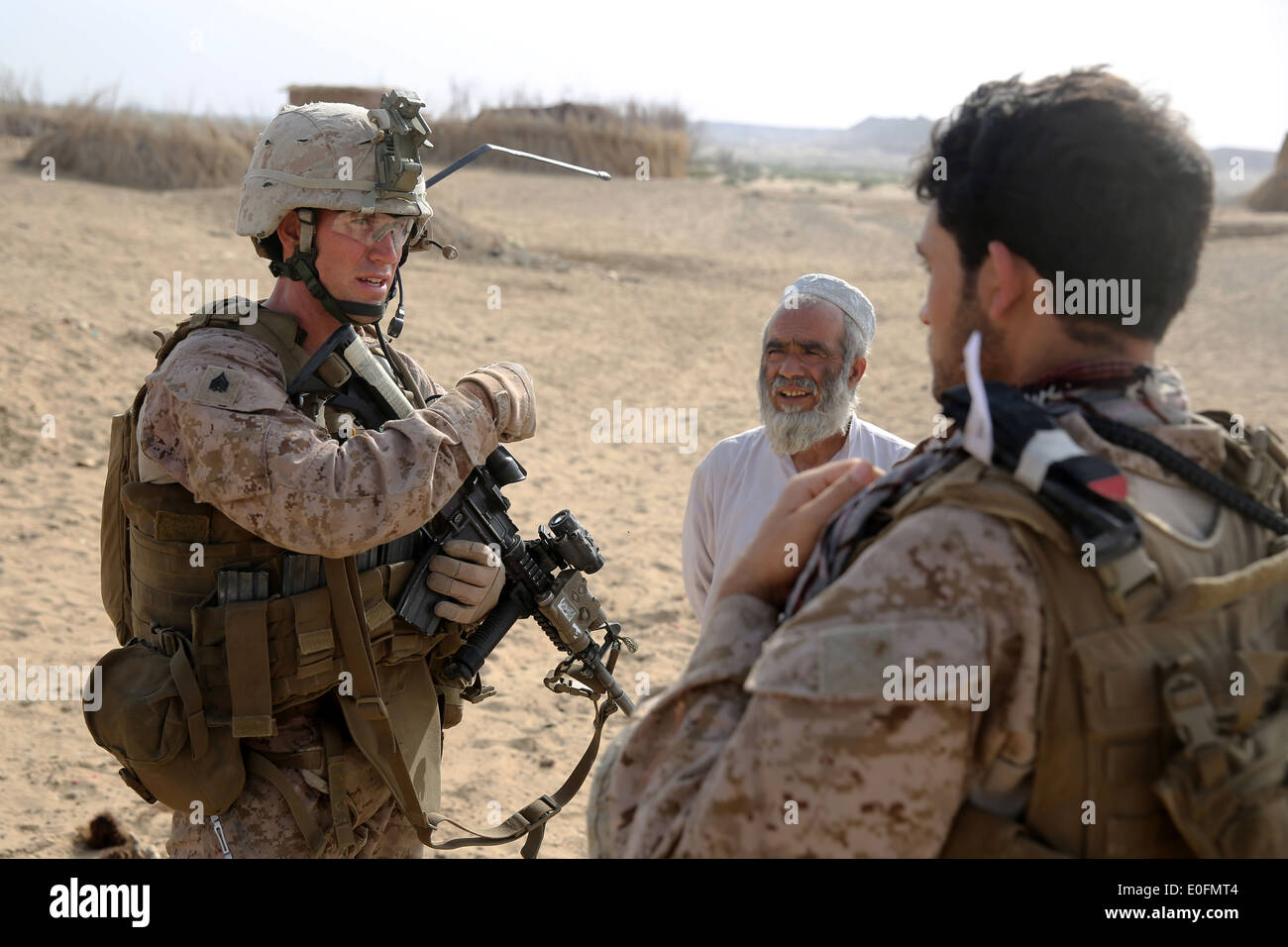 US Marine Sergeant Warren Sparks, squad leader with the Bravo Company ...
