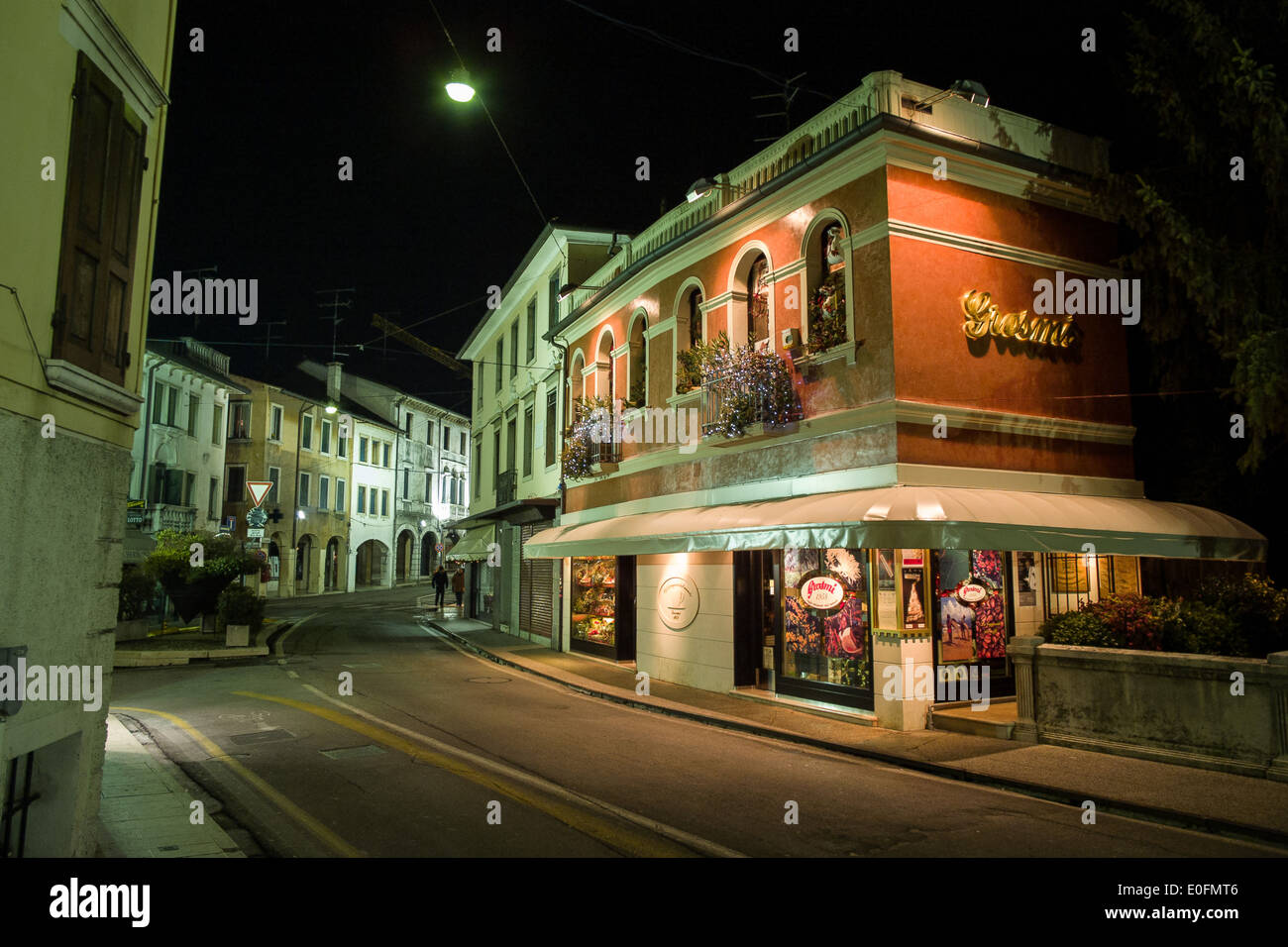 Sacile, Friuli, Italy; view by night Stock Photo - Alamy