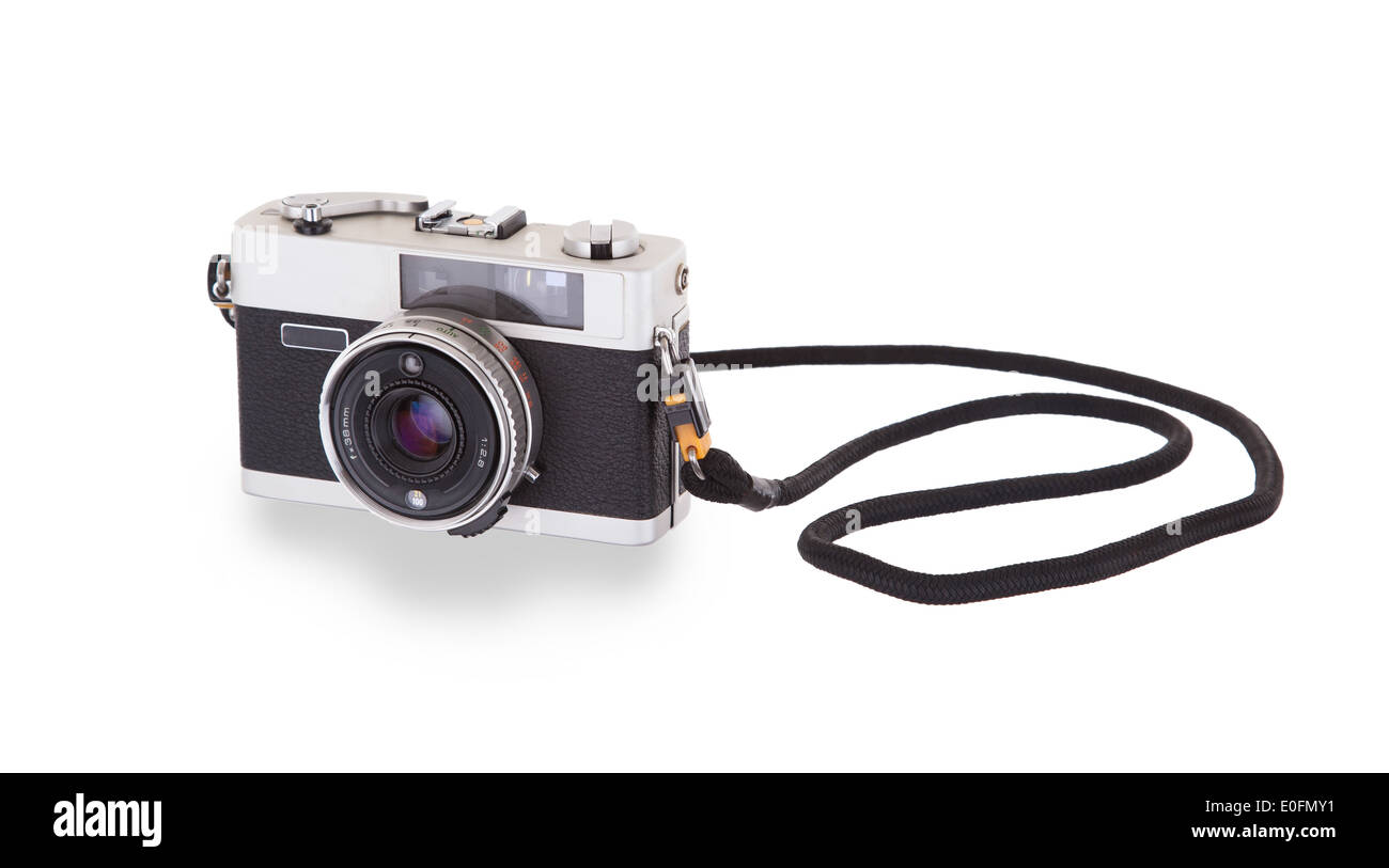 Old vintage camera isolated on white background Stock Photo - Alamy