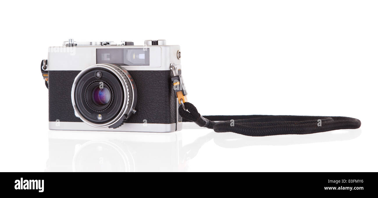 Old vintage camera isolated on white background Stock Photo - Alamy