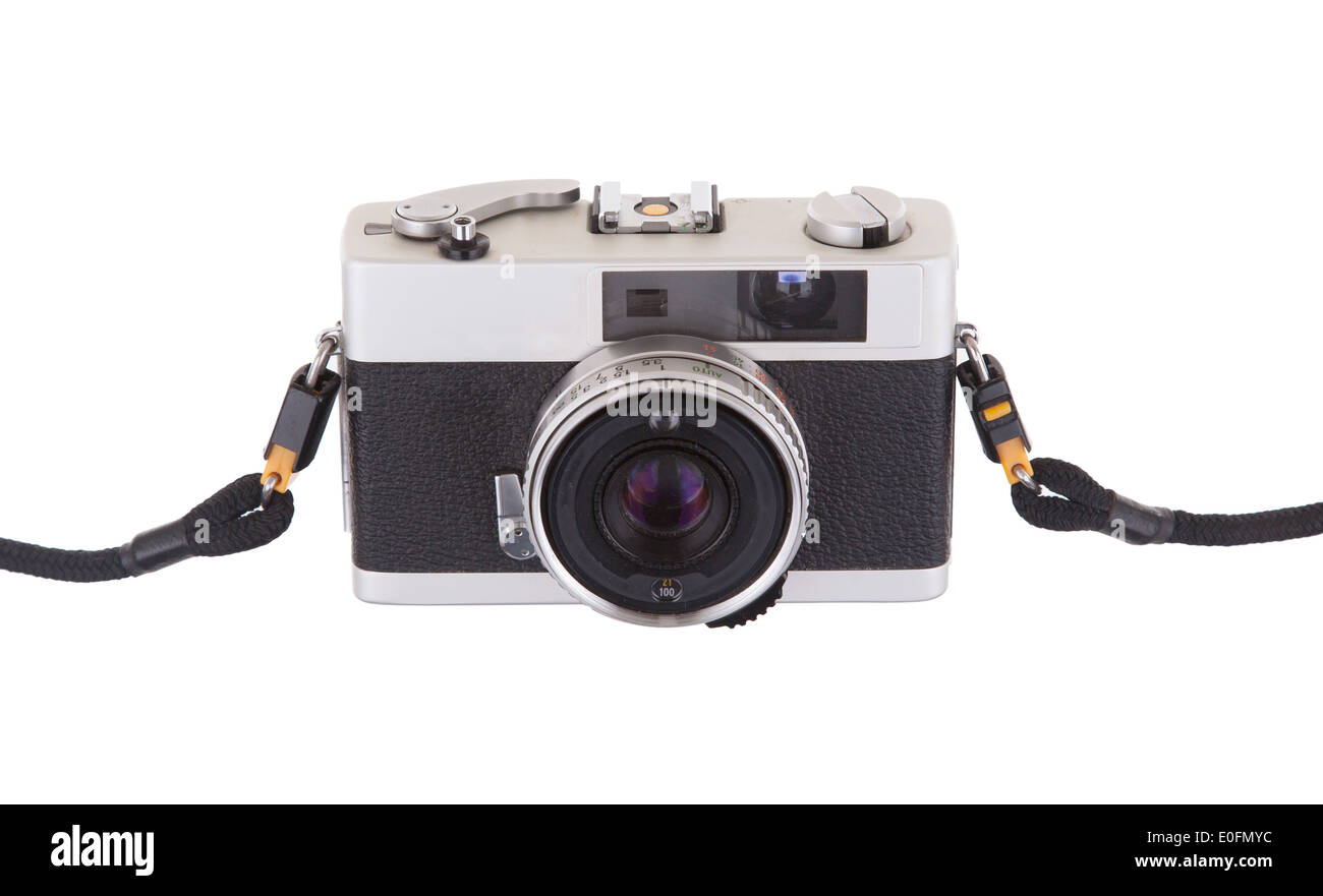 Old vintage camera isolated on white background Stock Photo - Alamy