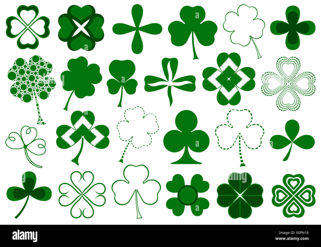 Set of different clovers set Stock Photo - Alamy