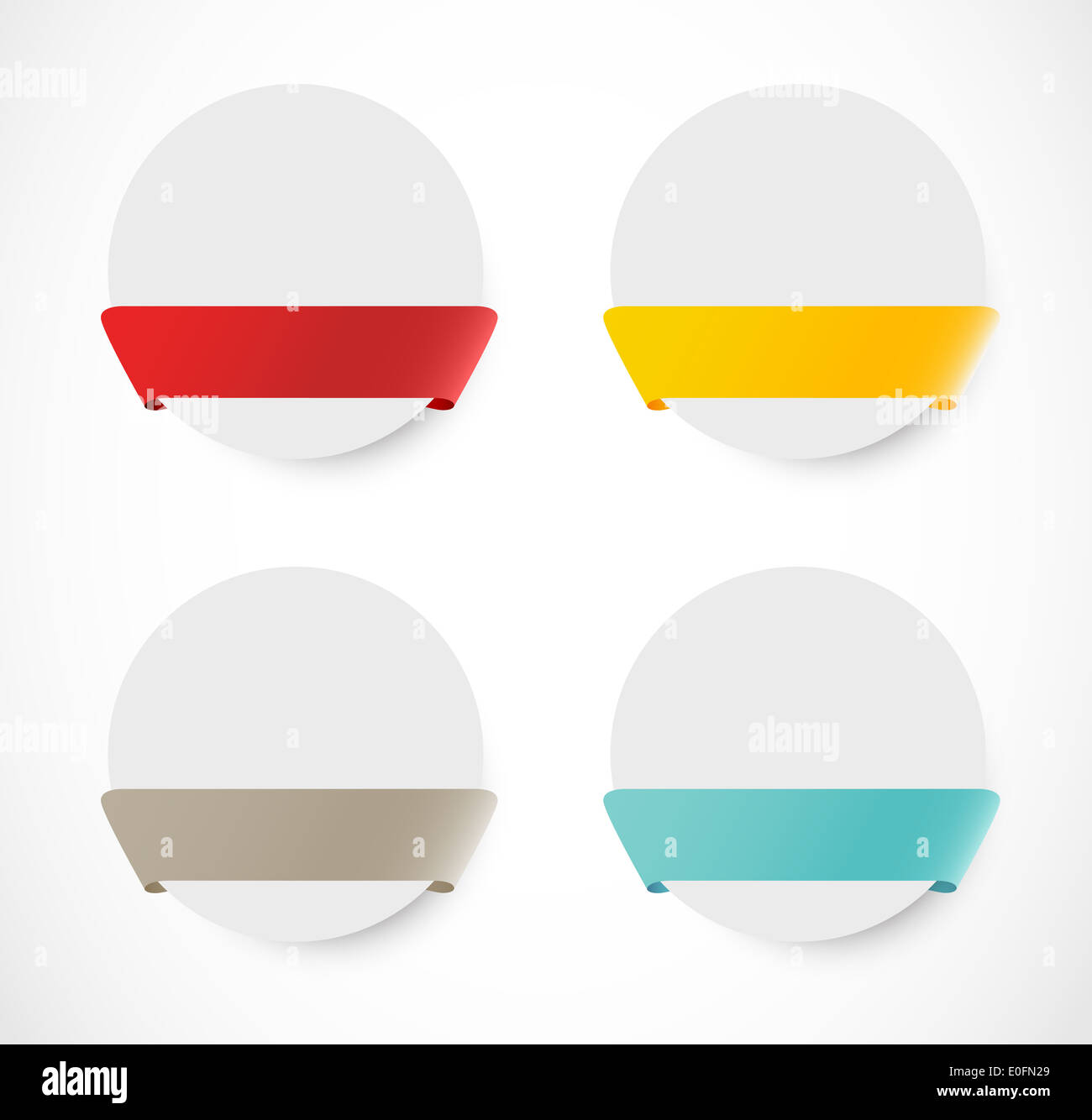Set of rounded banners with ribbons Stock Photo - Alamy
