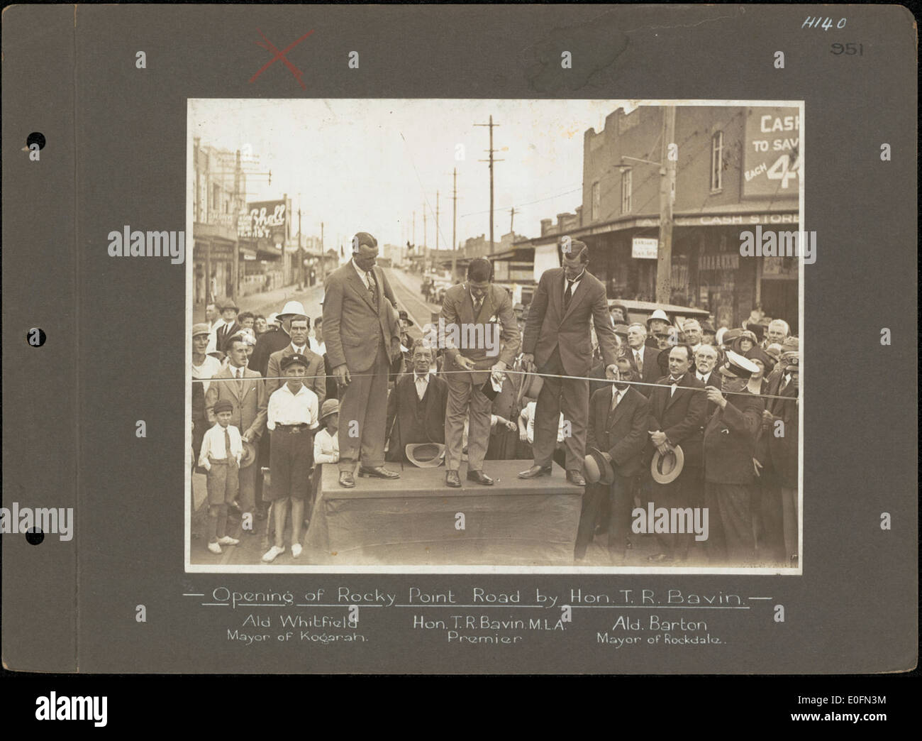 The opening of Rocky Point Road in Kogarah, NSW, captured in black and ...
