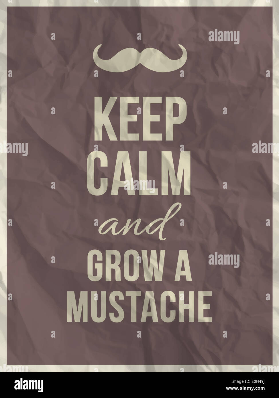 Keep calm and grow a mustache quote on colorful crumpled paper texture ...