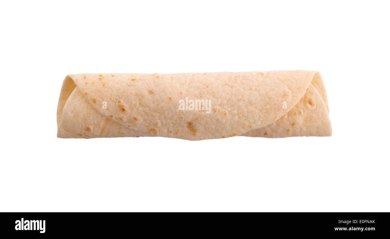 Wheat round tortilla, isolated on white background Stock Photo - Alamy