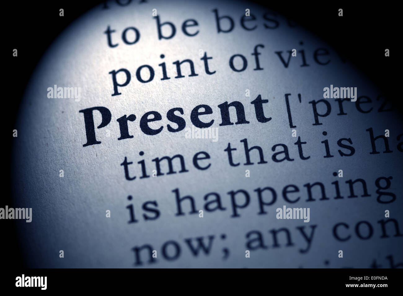 Fake Dictionary, Dictionary definition of the word present Stock Photo ...