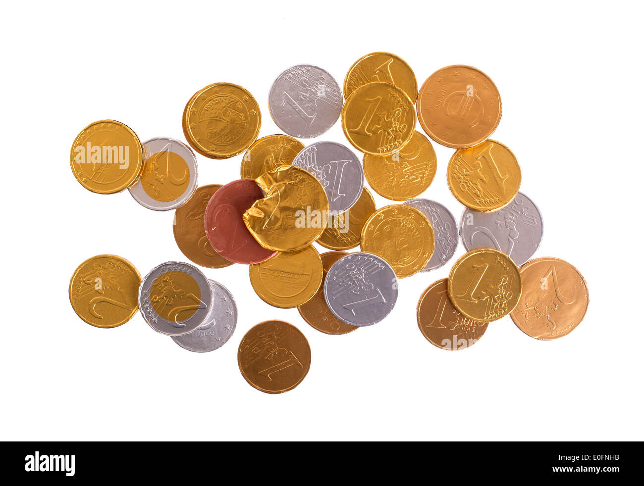 Wrapped chocolate coin hi-res stock photography and images - Alamy
