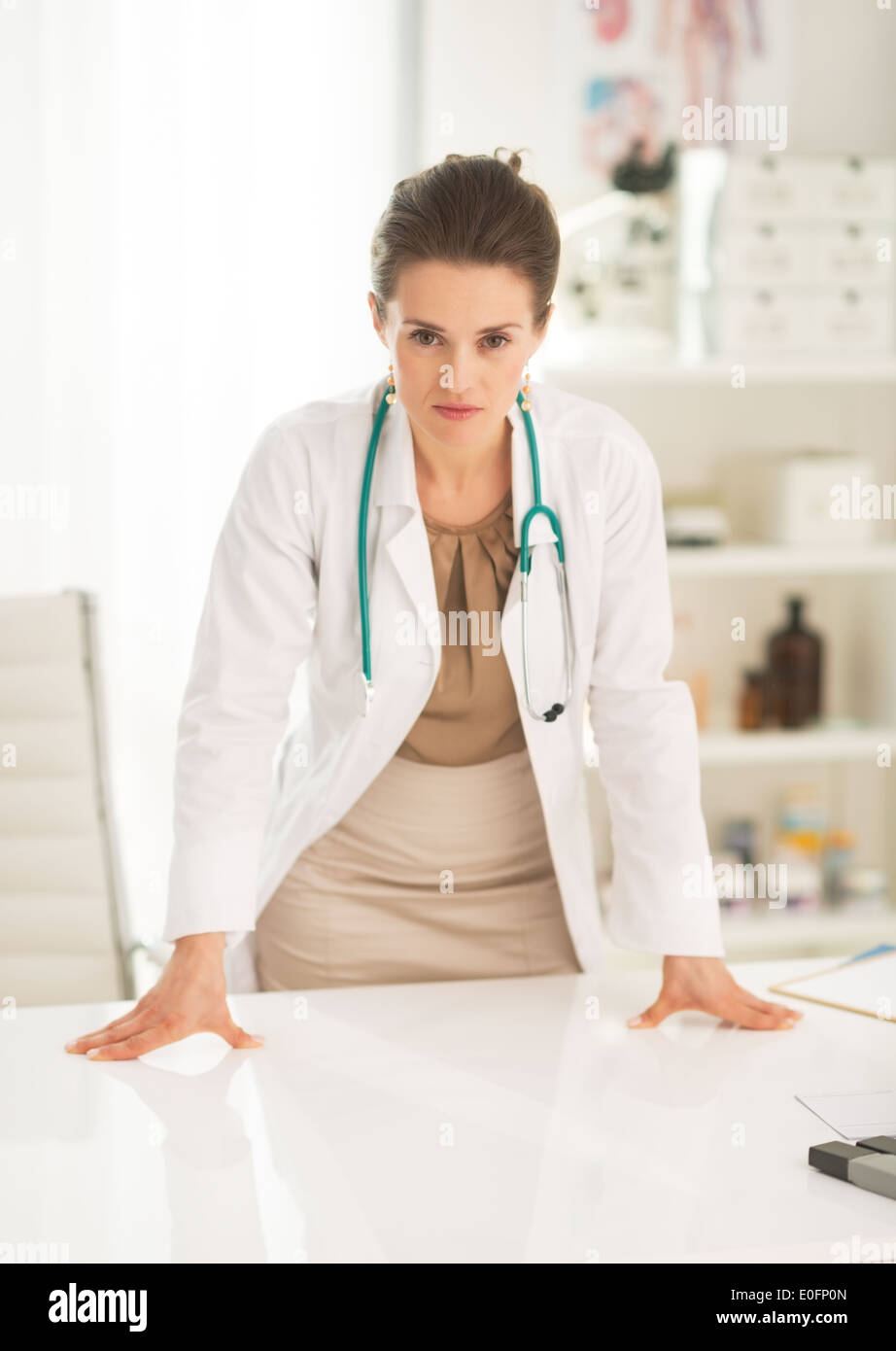 Concerned medical doctor woman in office Stock Photo - Alamy