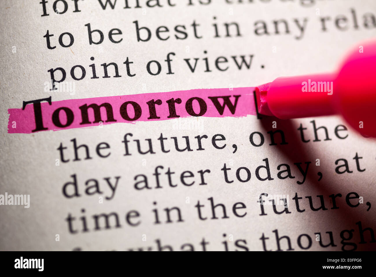 Word tomorrow hi-res stock photography and images - Alamy