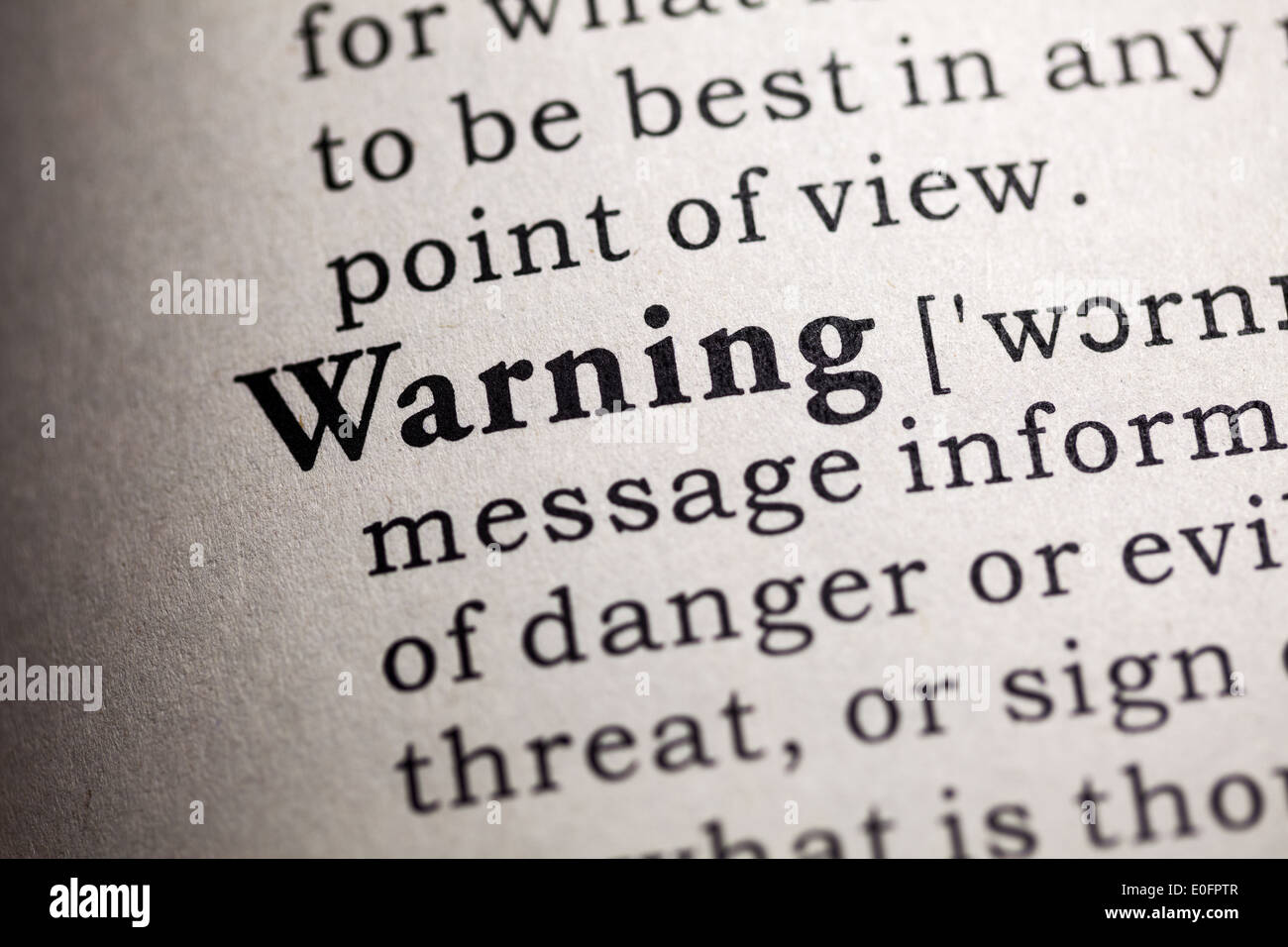 Warning word hi-res stock photography and images - Alamy