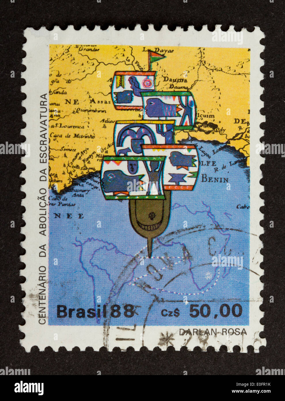 BRASIL - CIRCA 1980: Stamp printed in the Brasil shows a picture of a ...
