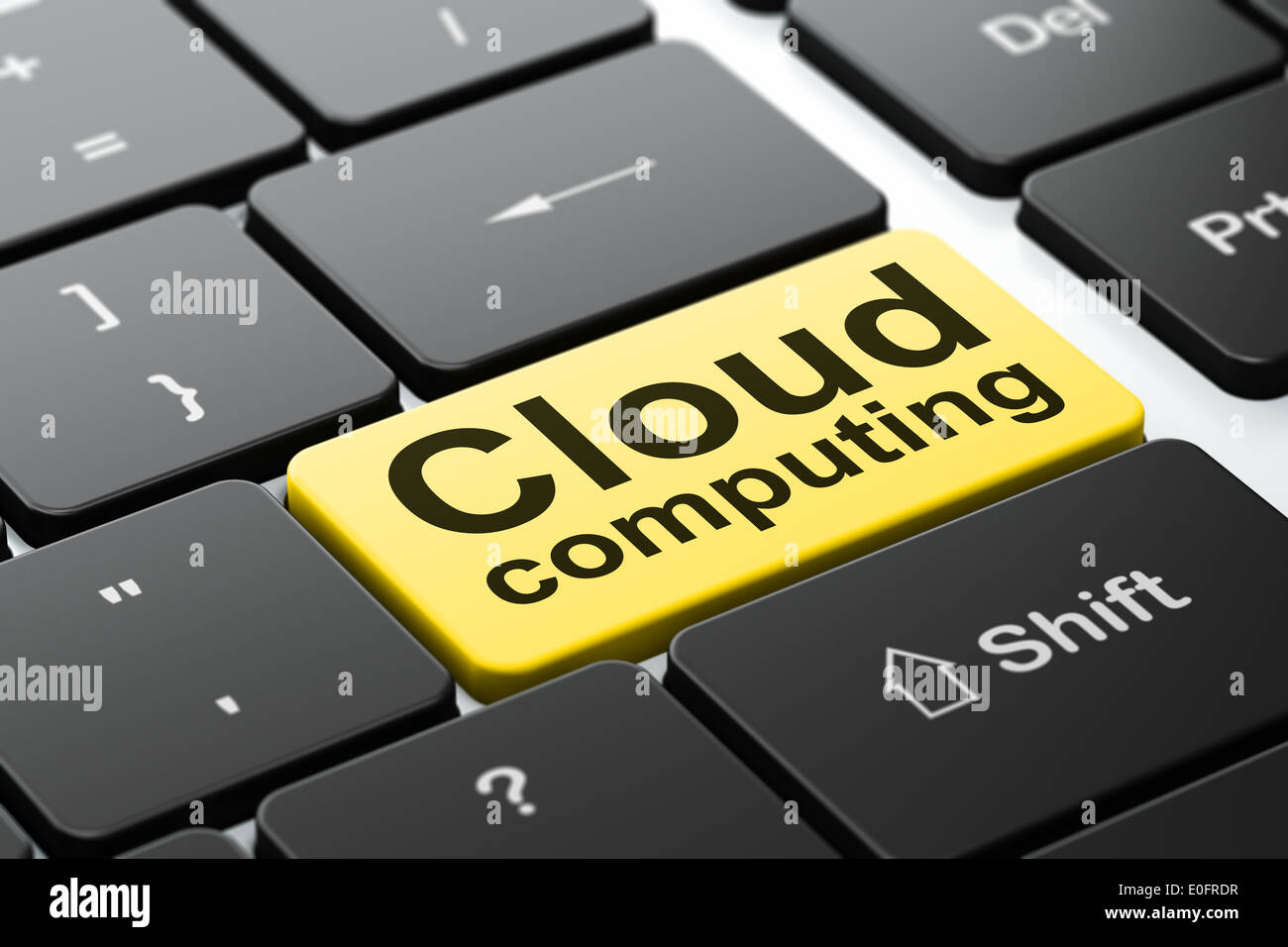 Cloud computing concept: Cloud Computing on computer keyboard ...