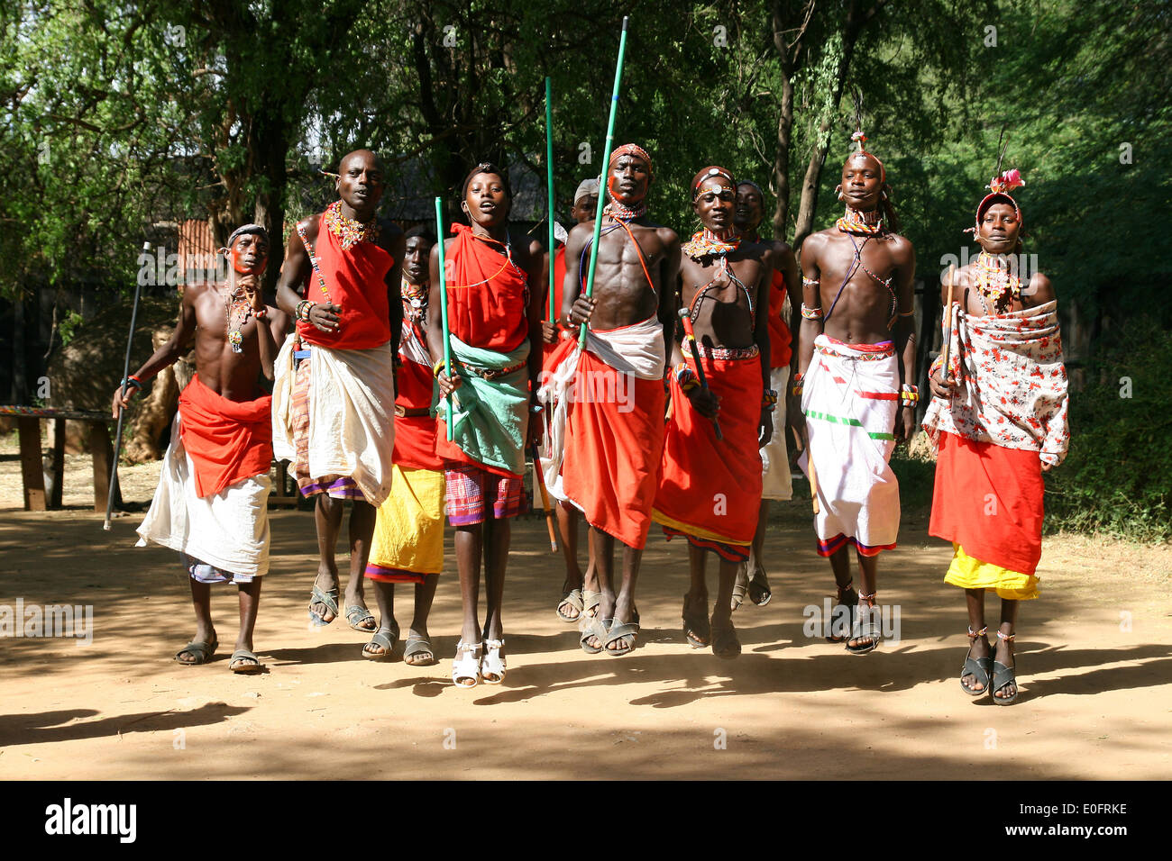 Members of Samburu tribe jumping, Kenya Stock Photo - Alamy