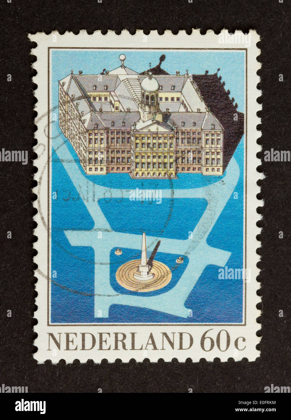 HOLLAND - CIRCA 1980: Stamp printed in the Netherlands shows a large ...