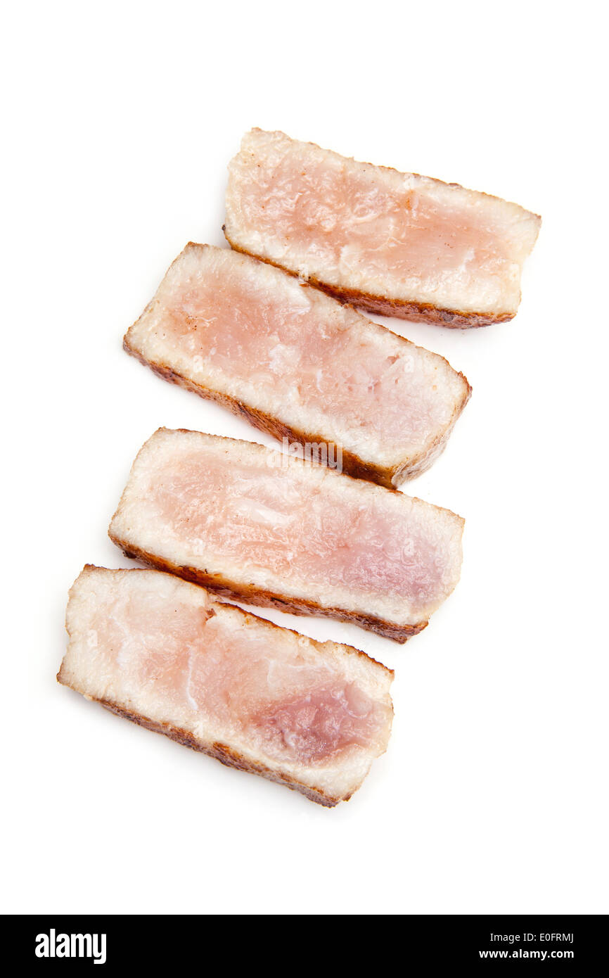 Cooked crocodile meat isolated on a white studio background Stock Photo ...