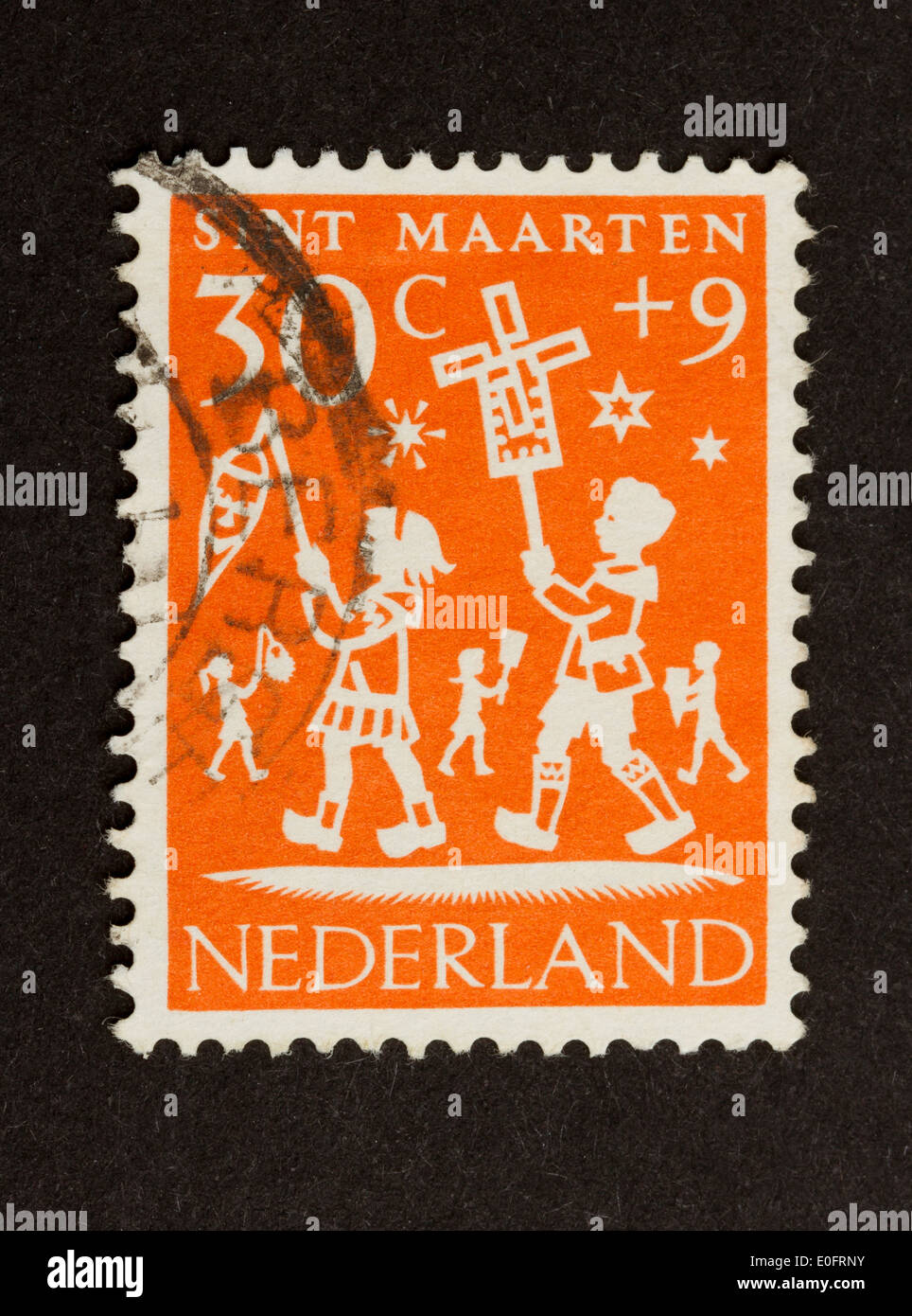 HOLLAND - CIRCA 1950: Stamp printed in the Netherlands shows a drawing ...