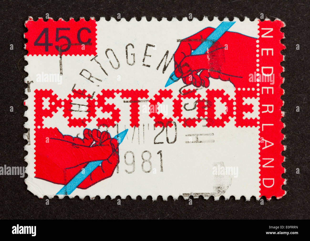 HOLLAND - CIRCA 1980: Stamp printed in the Netherlands shows the word ...