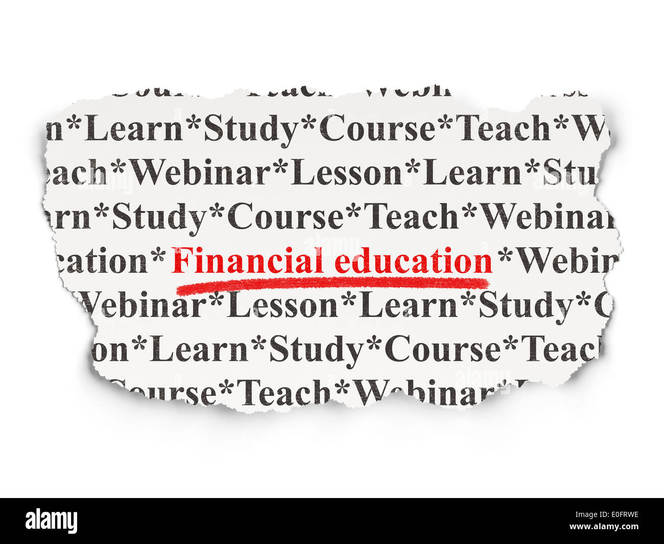 Education concept: Financial Education on Paper background Stock Photo ...