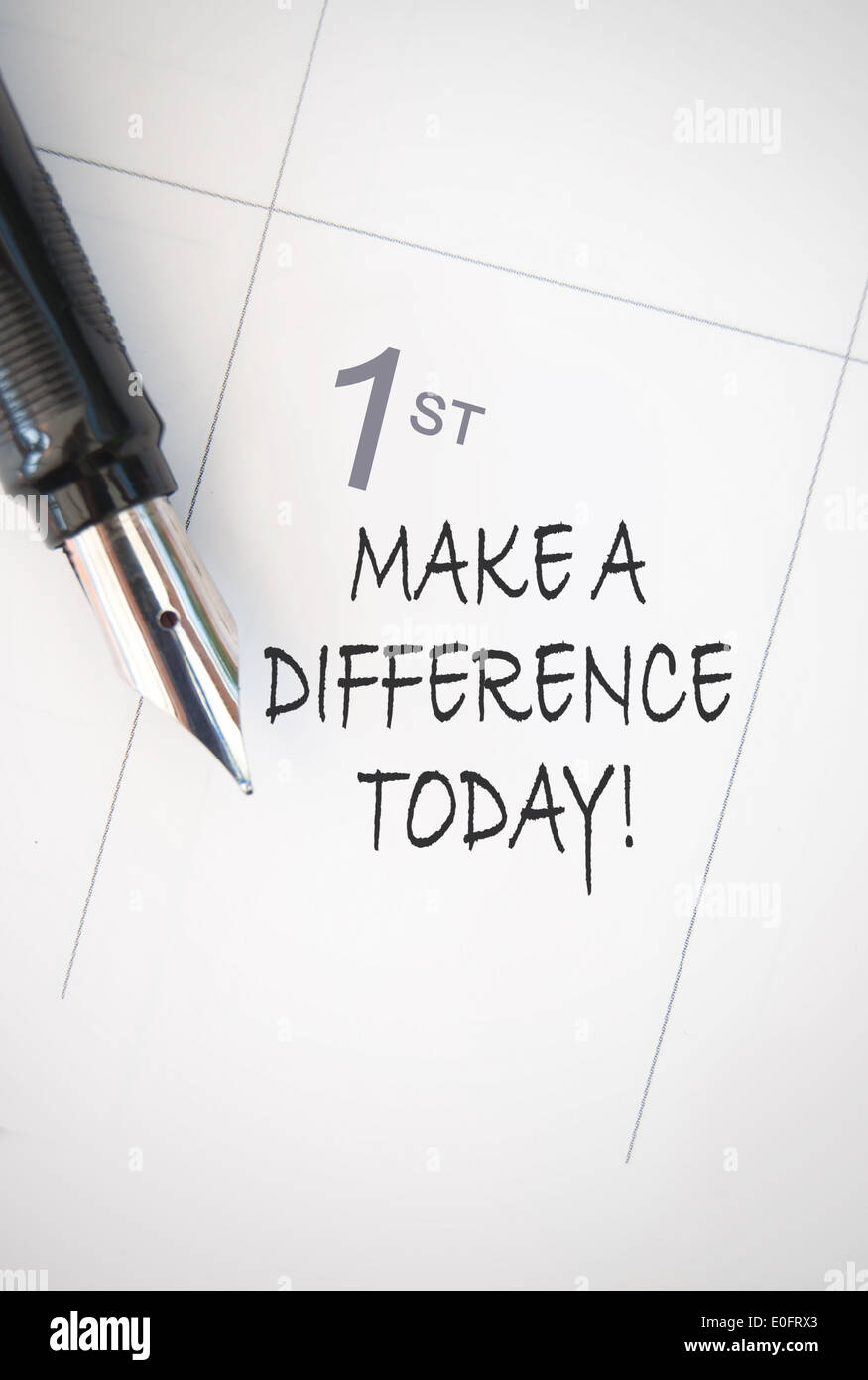 Make a difference calendar entry Stock Photo - Alamy