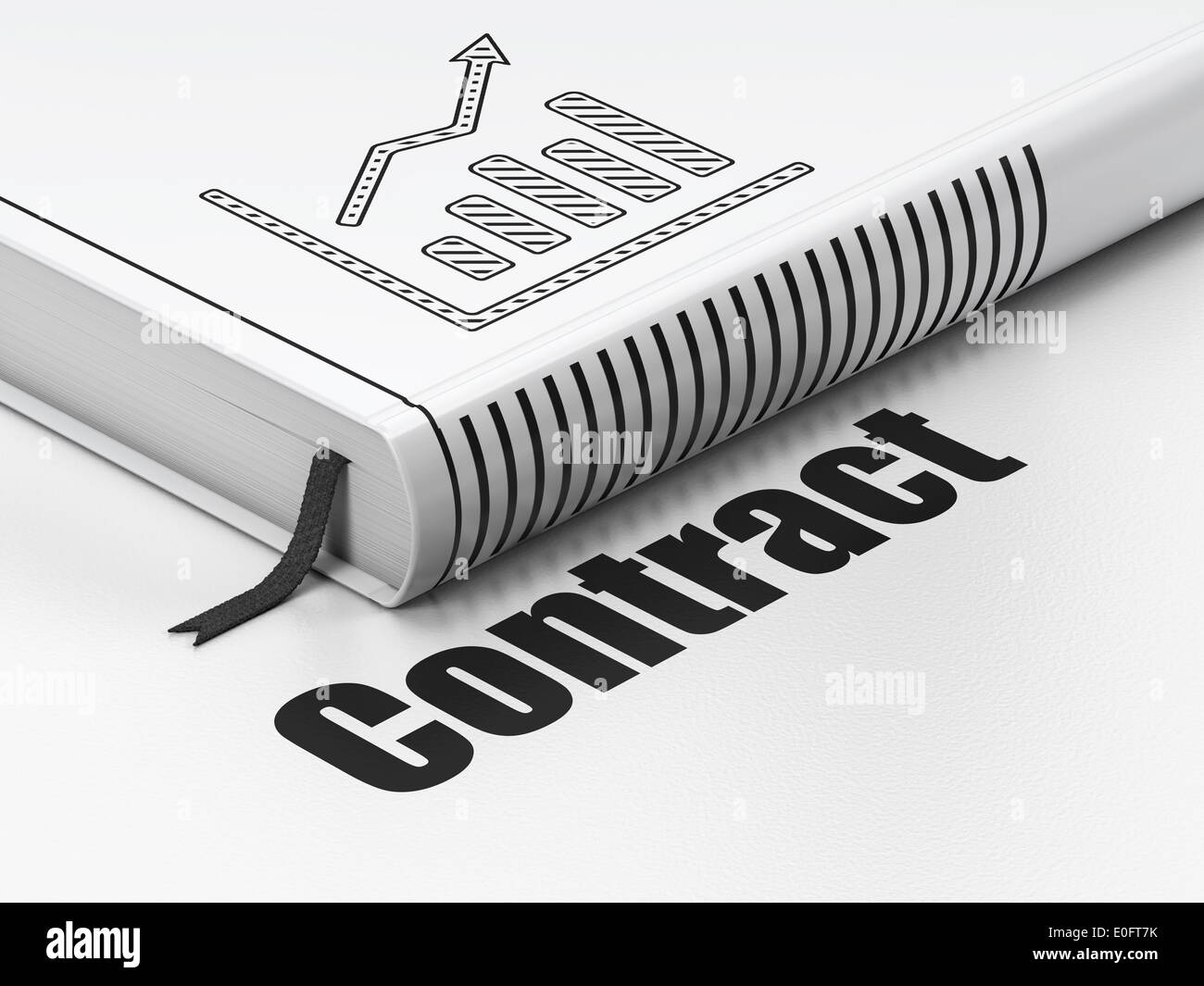 Business concept: book Growth Graph, Contract on white background Stock ...
