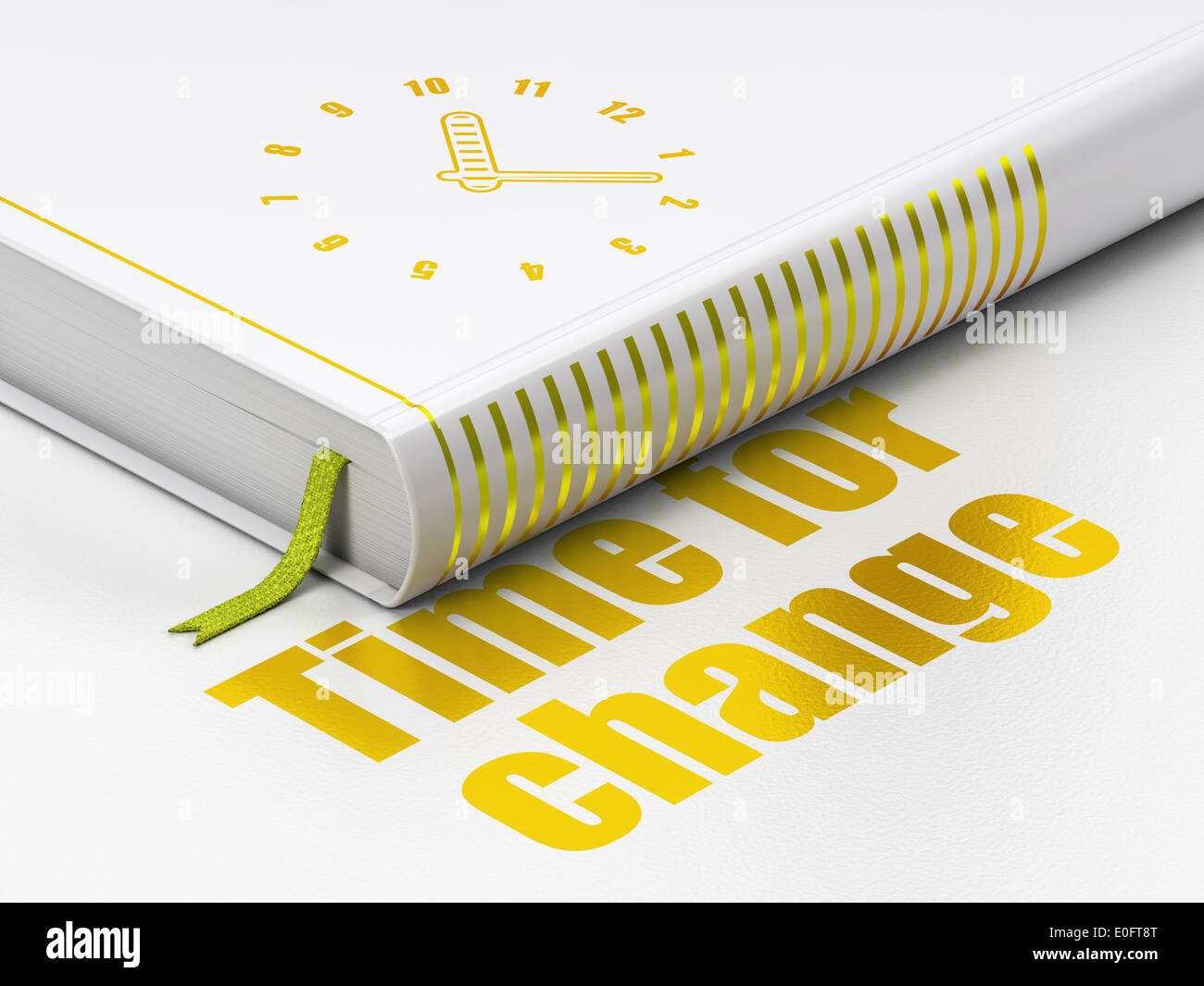 Timeline concept: book Clock, Time for Change on white background Stock ...
