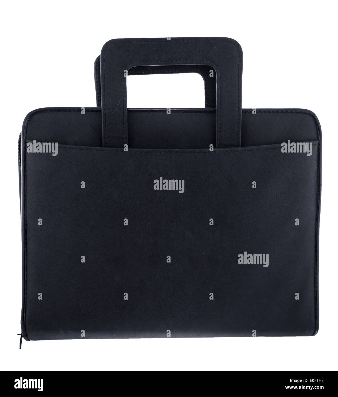 Black leather briefcase. Isolated on white background Stock Photo - Alamy