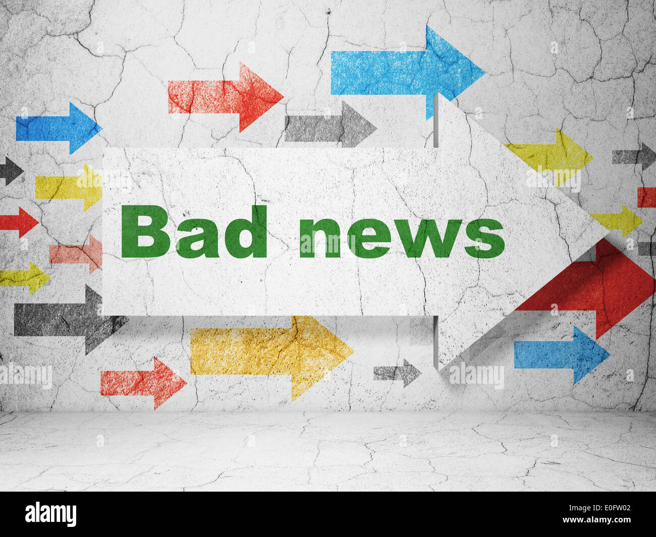 News concept: arrow with Bad News on grunge wall background Stock Photo ...