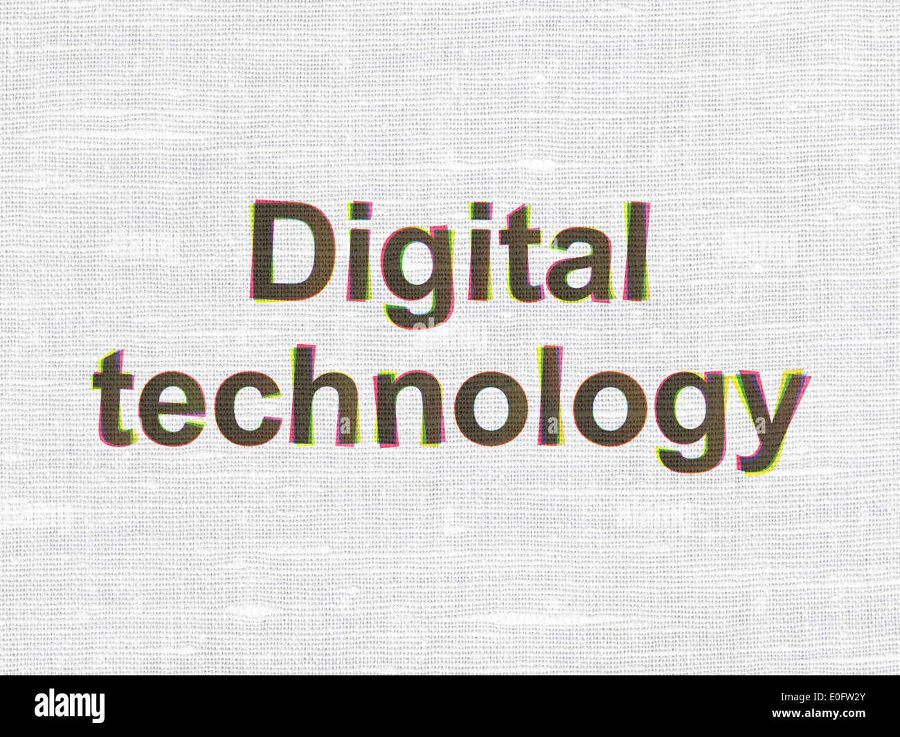 Information concept: Digital Technology on fabric texture background ...