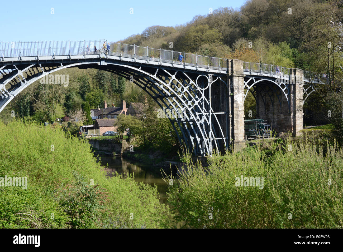 View of the famous iron bridge at Ironbridge, Shropshire, UK Stock ...