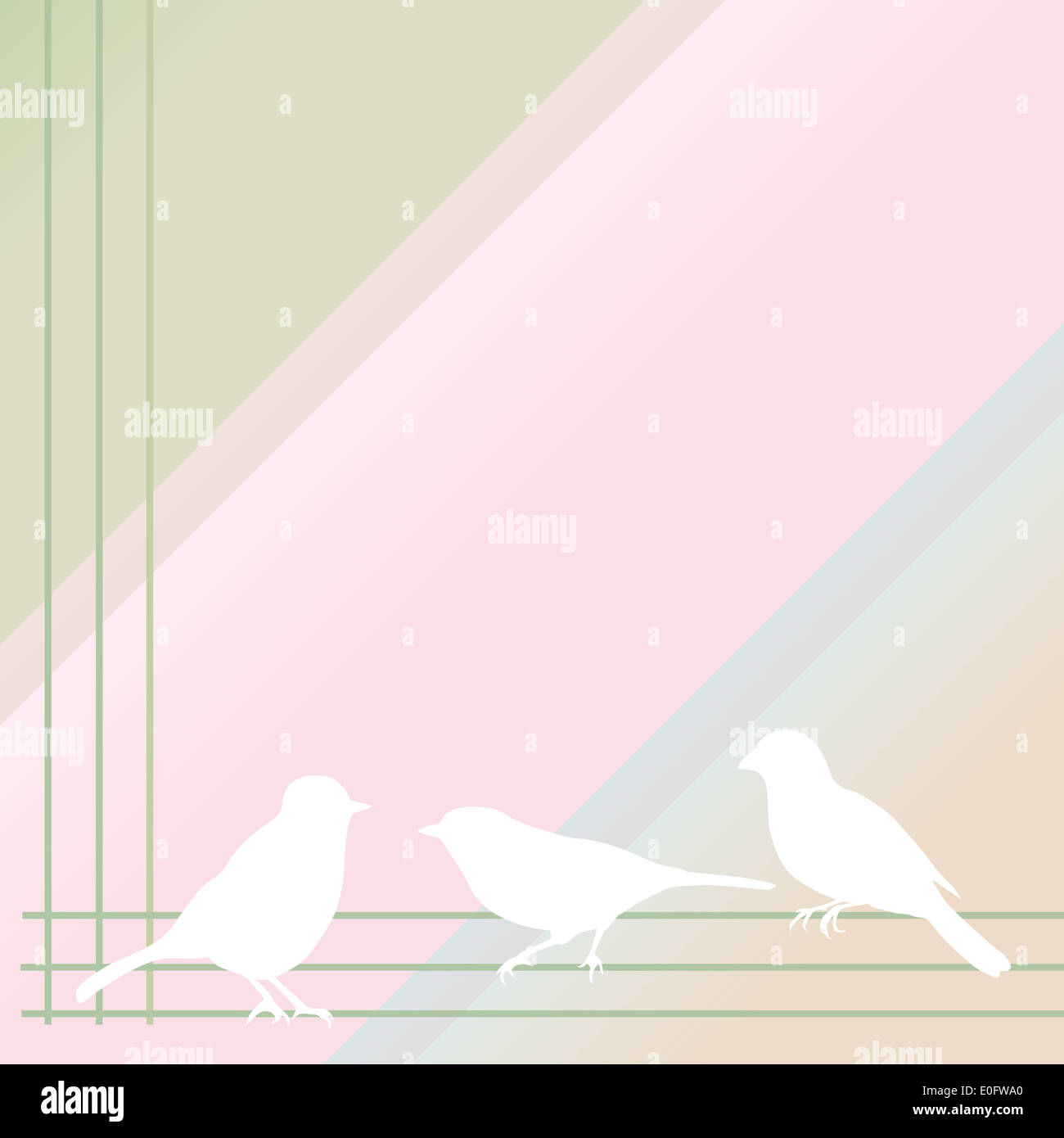 illustration, abstract birds on a color background Stock Photo - Alamy