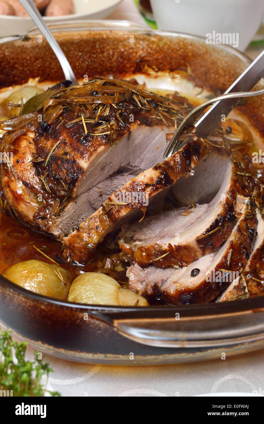 Appetizing and tasty roast pig homemade baking , roasting meat Stock ...