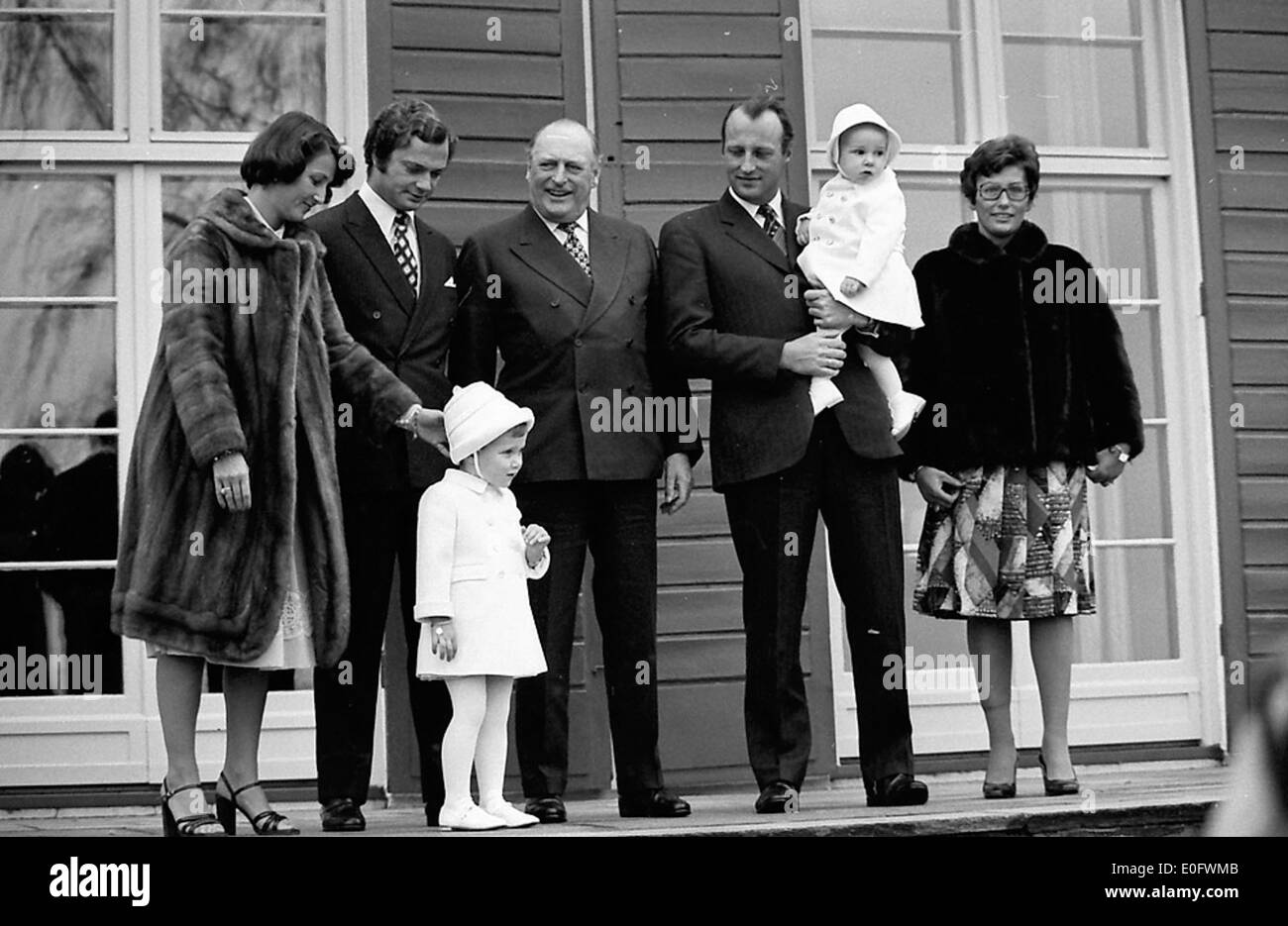The Norwegian royal family is seen at Skaugum in 1974. This historic ...