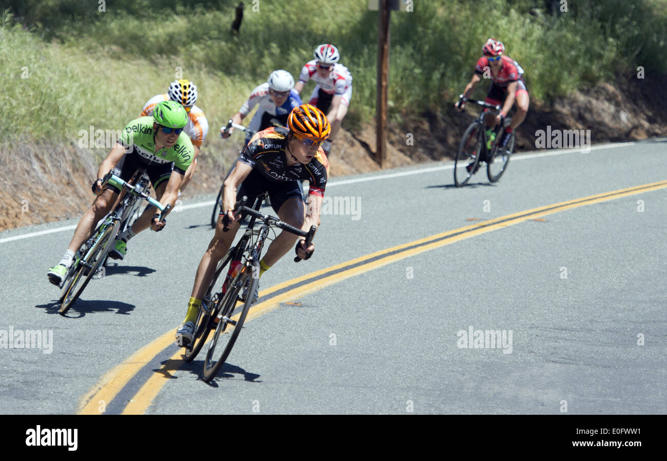 May 11, 2014 - Sacramento, CA, USA - The Peloton races down Salmon ...
