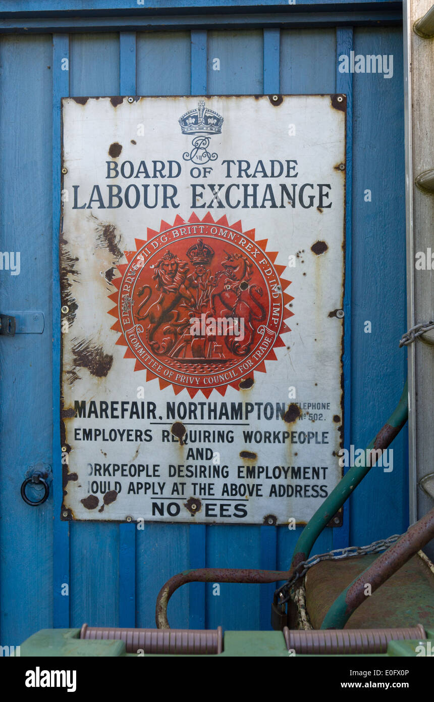 Vintage metal sign, advertising the Board Of Trade Labour Exchange ...
